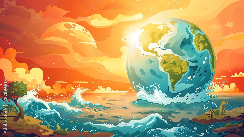 Climate Change Awareness Design a vector illustration highlighting the ...