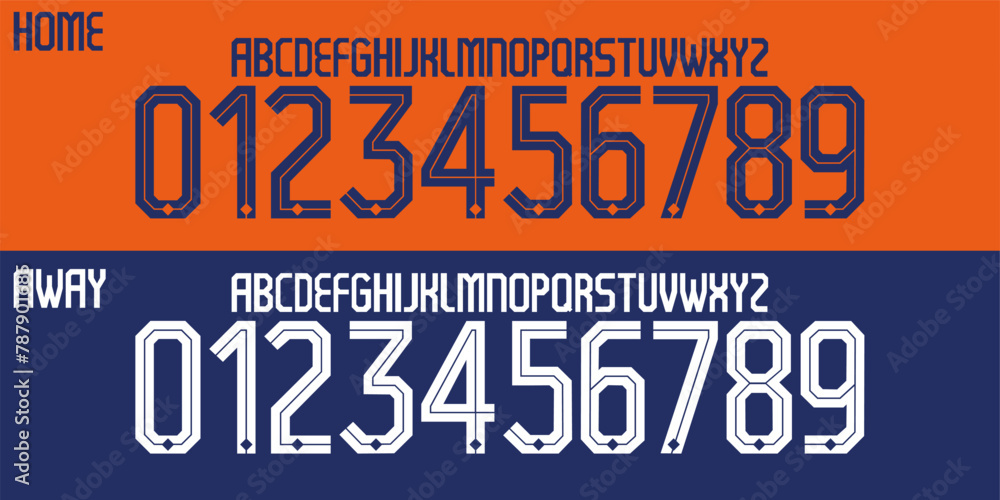 font vector team 2024 kit sport style font. football style font with ...