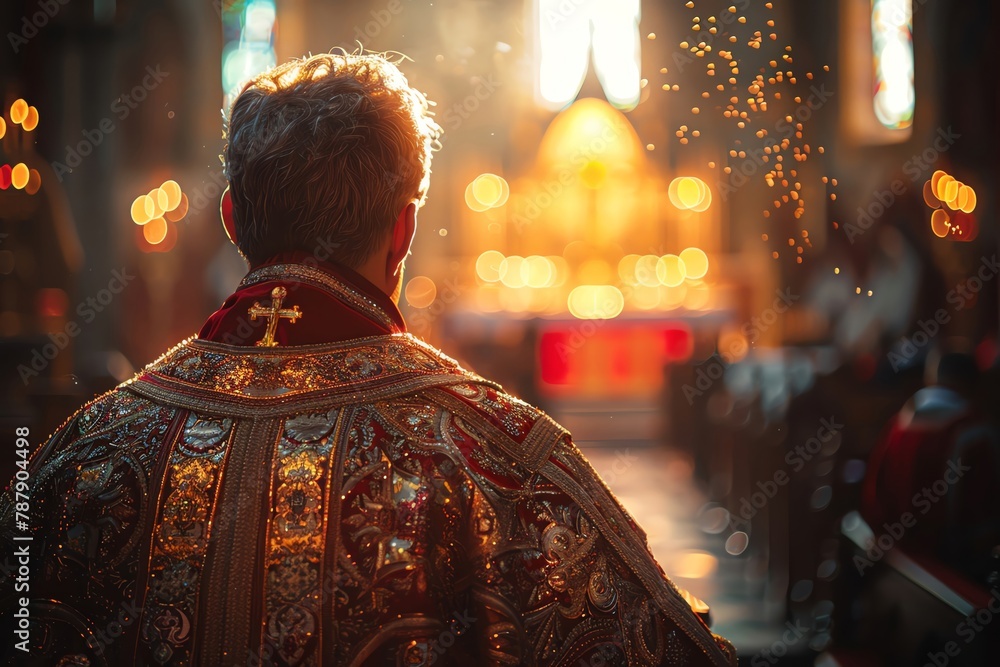 Photo & Art Print Ordination ceremony in a grand basilica, where new ...