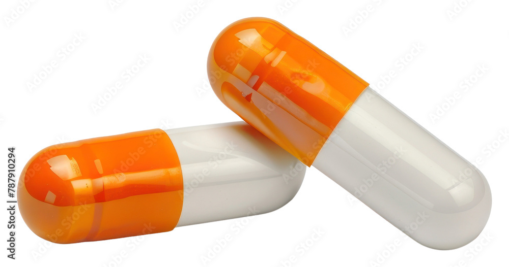 PNG Two orange and white pill capsule medication smoke pipe Stock Photo ...