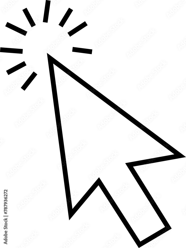 Computer mouse click cursor icon in line style with editable stock. Load symbol. Pointer cursor ...