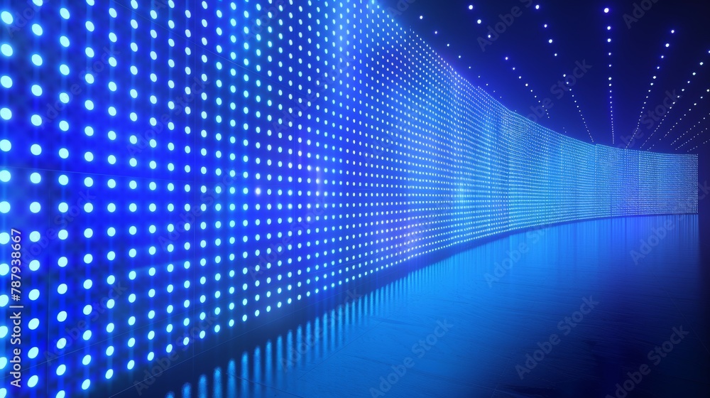 Detailed reality LED screen on stage. Modern illustration of big LCD ...