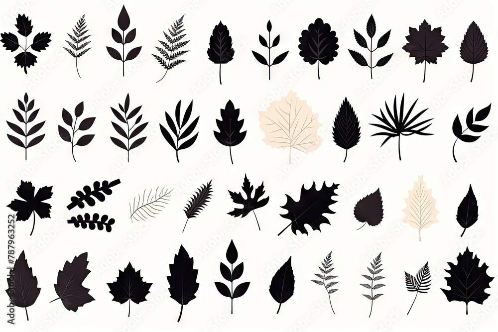 Autumn Leaves Silhouettes, Foliage Silhouette Isolated, Fall Tree Leaf ...