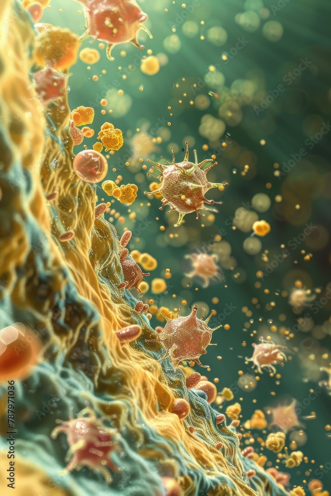 A scientific illustration of the process of keratinization in skin ...