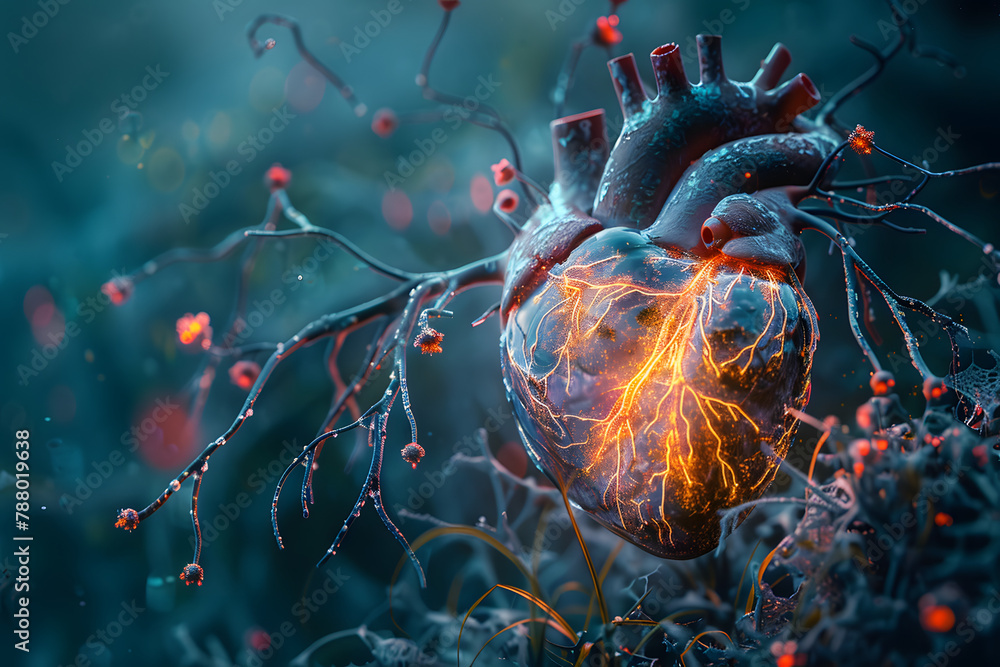 Deep within the heart tissue, stem cells journey through cardiac ...