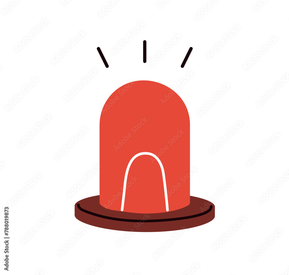 Emergency red alarm light, flashing siren. Alert icon. Attention ...