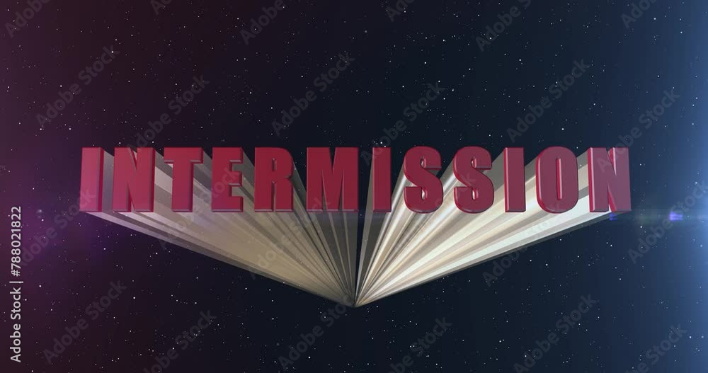 Vidéo Stock Intermission or Interval for Movie or Film Break in 3D Text ...