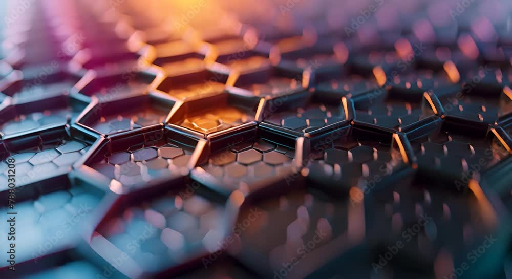 3D illustration of hexagonal skin becoming supple with silk amino acids ...