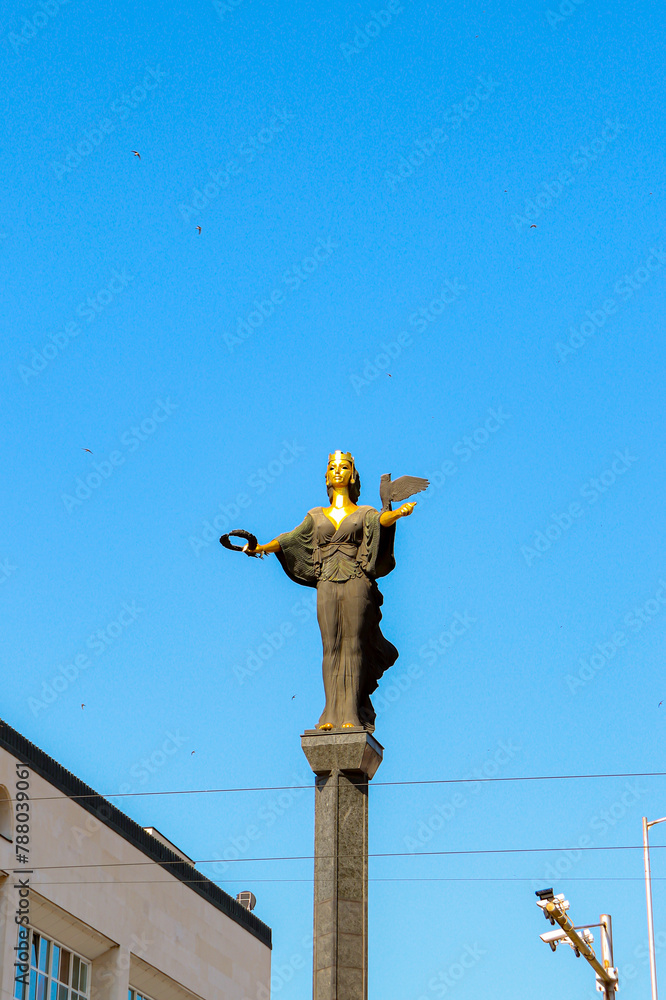 Sofia, Bulgaria- August 18, 2023: Statue of Saint Sveta Sofia, a famous ...