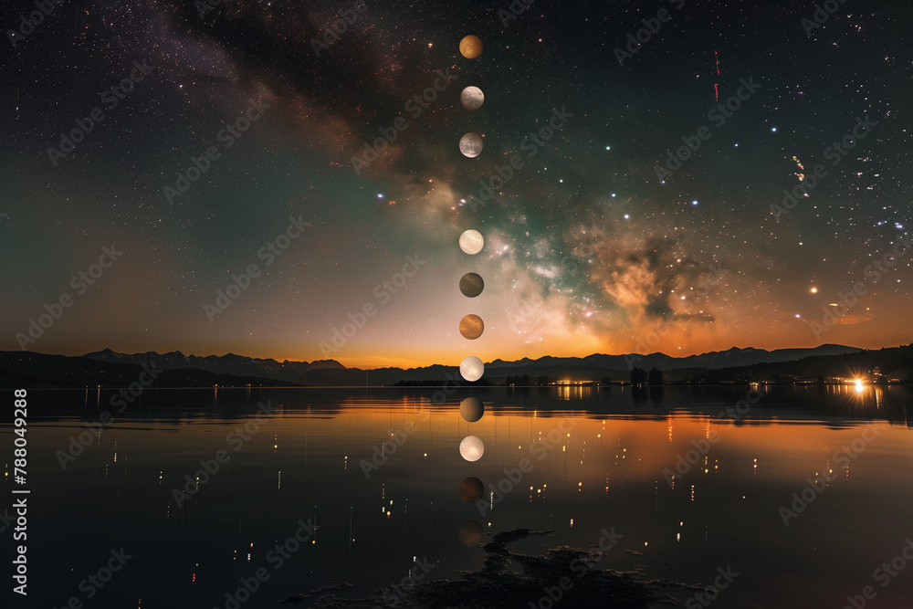 Planetary Alignment: Multiple exposures showing the alignment of ...