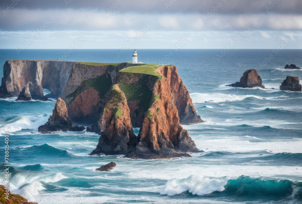 The rugged coastline stands defiant against the relentless assault of ...