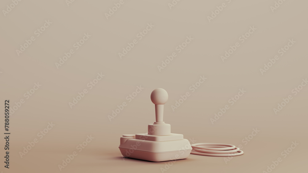 Joystick controller retro gaming device neutral backgrounds soft tones ...