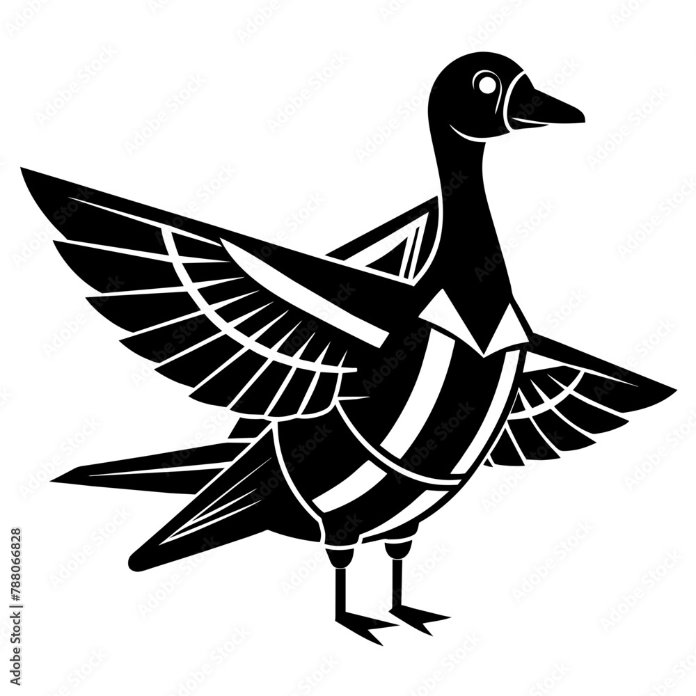 Vector, SVG Pilot goose silhouette, goose clipart, laser cut, white ...