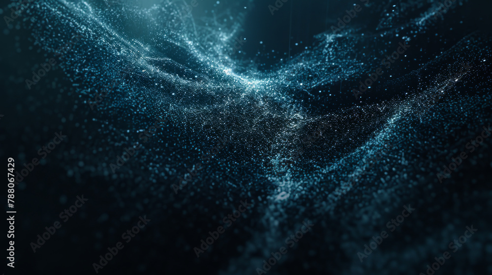 Particle effects, divergence, scattering, light, a light blue light ...