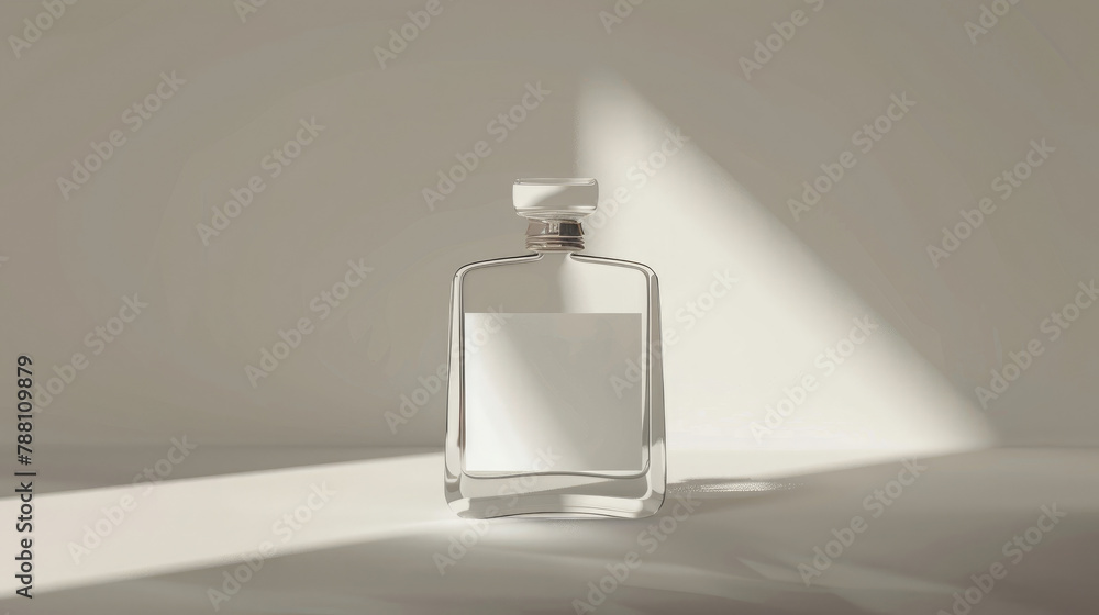 Elegantly shaped transparent minimalist clear glass luxury perfume ...