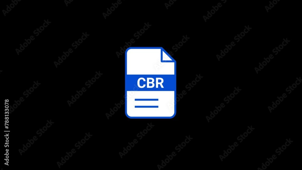 Cbr File format extension Animation with transparent background Stock ...