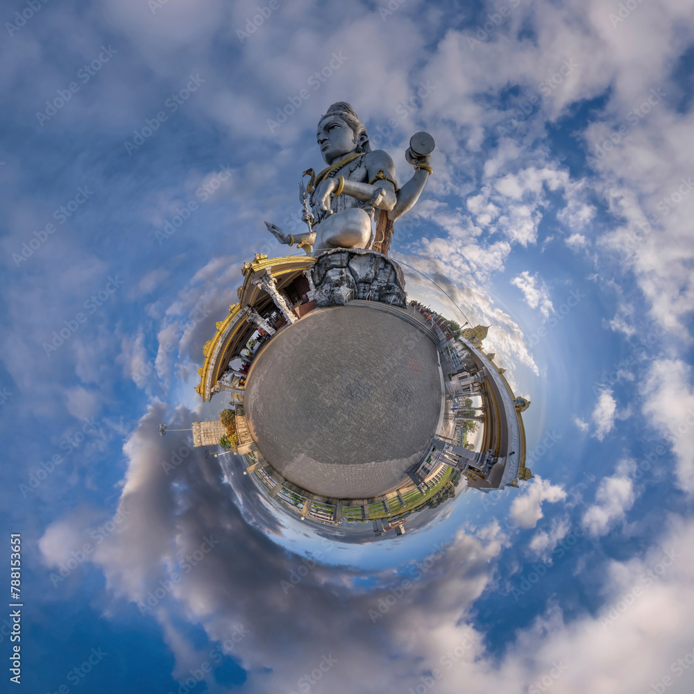tallest hindu shiva statue in india on mountain near ocean on little ...