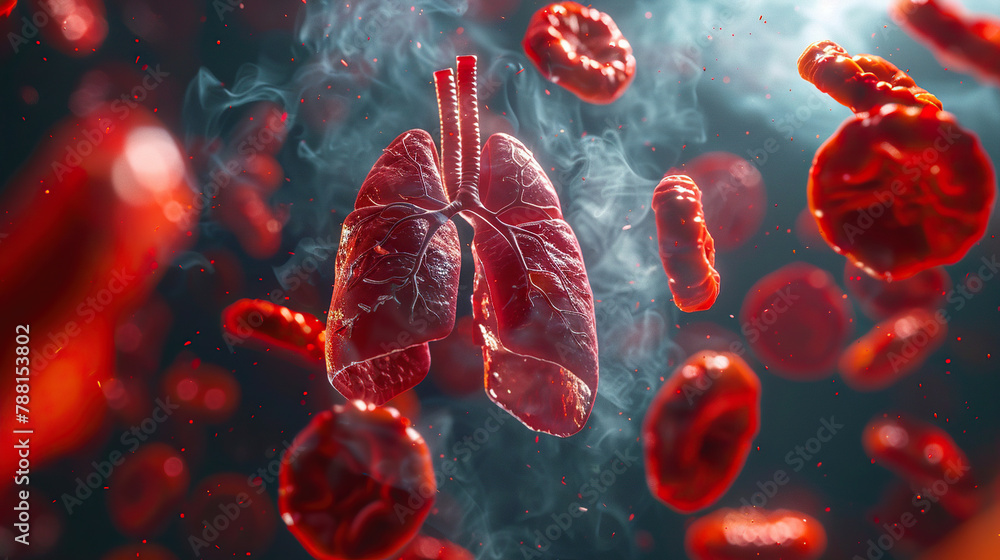 lungs art with red blood cells 3d art patterns world tuberculosis day ...