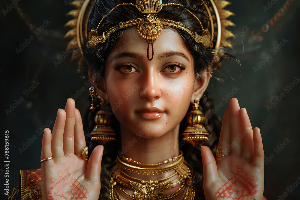 A stunning depiction of Devi Parvati, the Hindu goddess of love ...