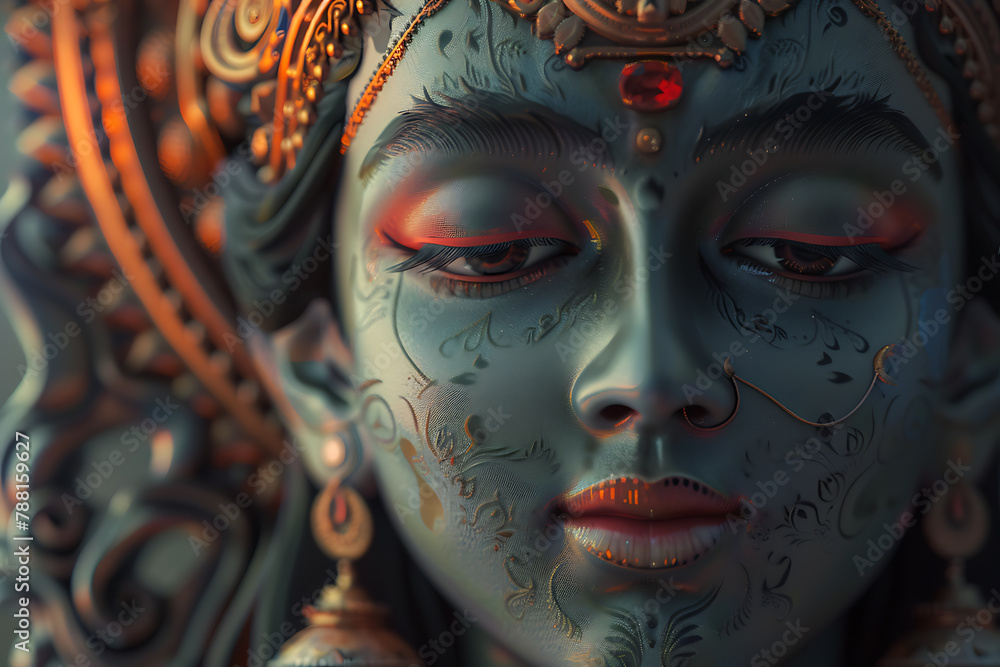 A stunning depiction of Devi Parvati, the Hindu goddess of love ...