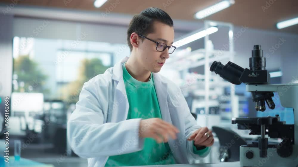 Medical Research Laboratory: Portrait of a Handsome Scientist Using ...