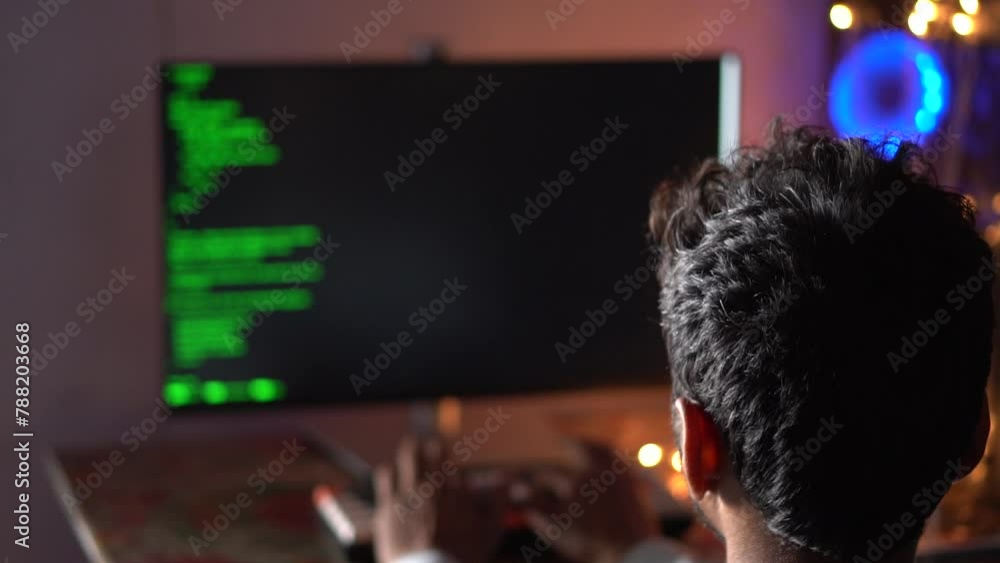 Hacker Successfully Attack Global Infrastructure Servers. Display Showing Stages of Hacking in ...