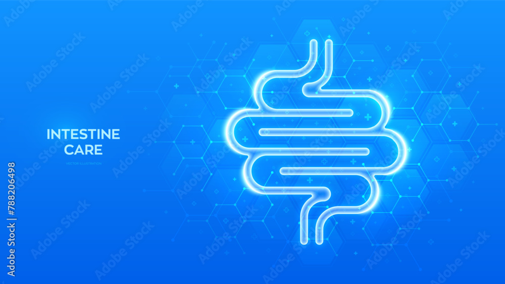 Intestine icon. Intestine health. Diagnosis, treatment of the bowel ...