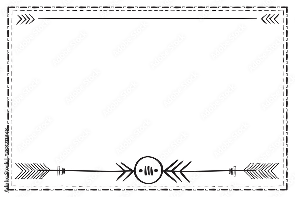PNG native American arrow motif border frame png on transparent ...