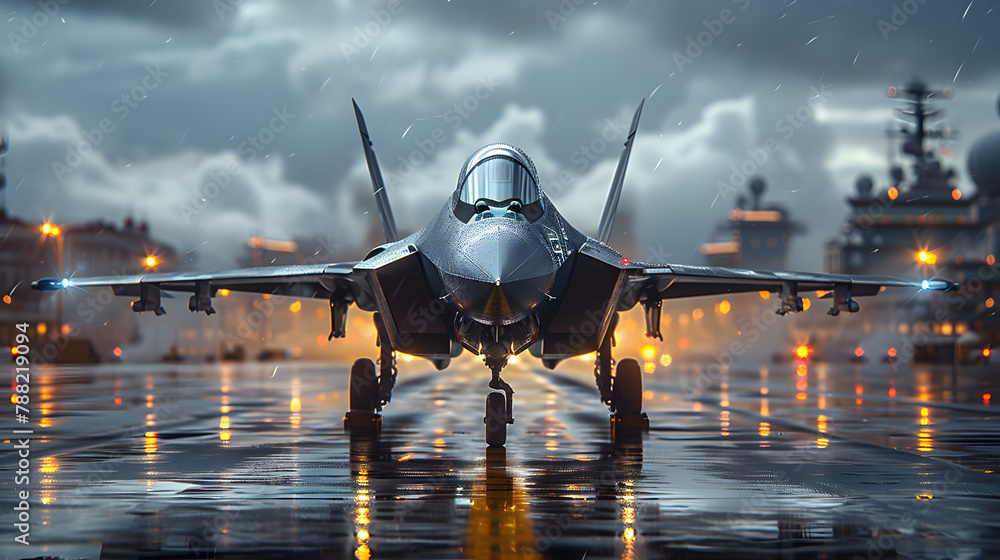 A 5th generation fighter plane of the Israeli Air Force on ground ...