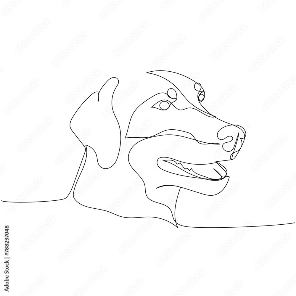 Doberman Pinscher, service dog, guard dog, companion dog one line art ...