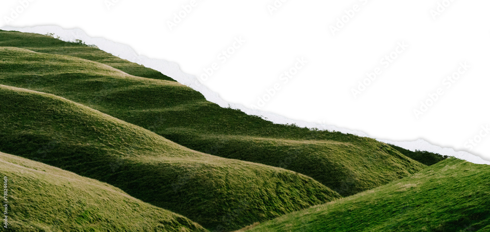 PNG green mountains border, ripped paper, transparent background Stock ...