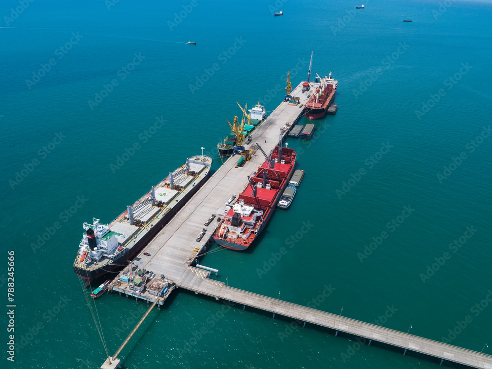 Container ship cruising open ocean sea for logistics import export ...