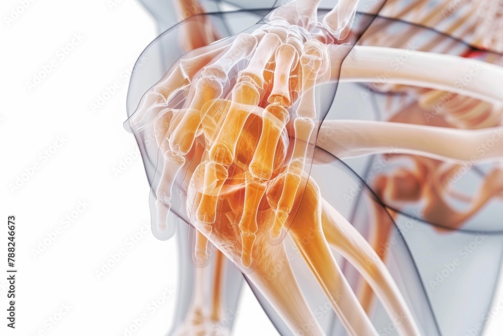 The model demonstrates proper form, highlighting the angles at the hips ...