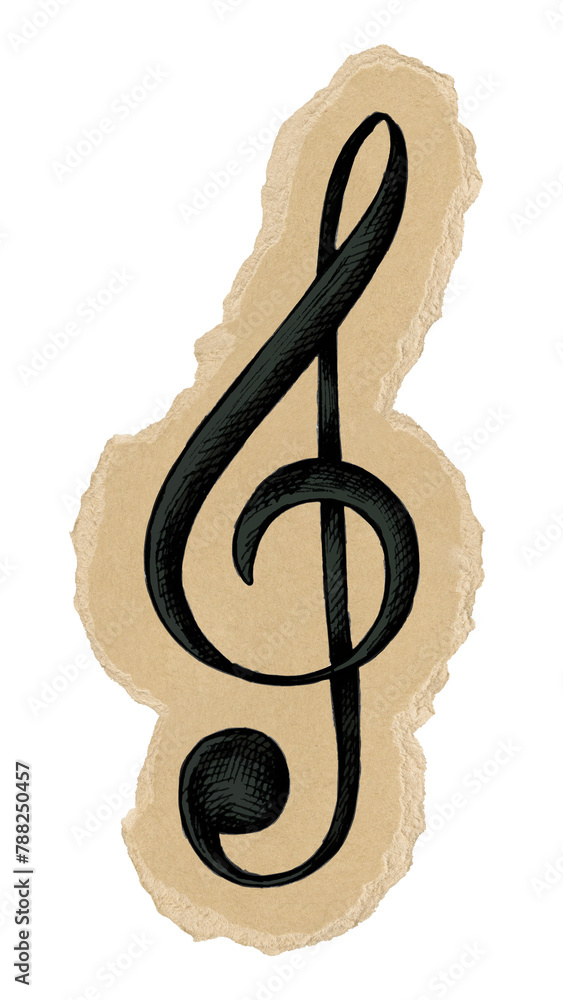 Musical notes png sticker, ripped paper transparent background Stock ...