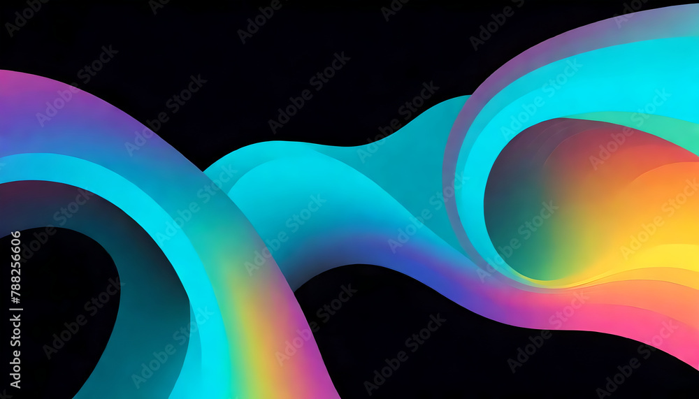 Vibrant VHS style rainbow teal white psychedelic grainy gradient color ...