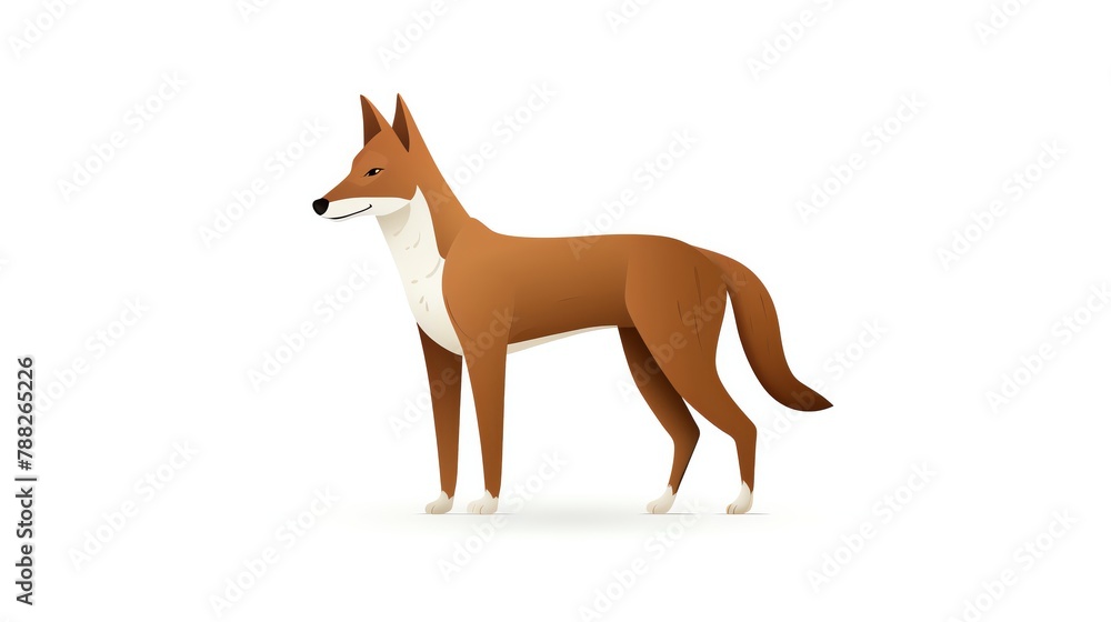 Ethiopian Wolf, diversity of wildlife in Africa. cartoon, flat design ...
