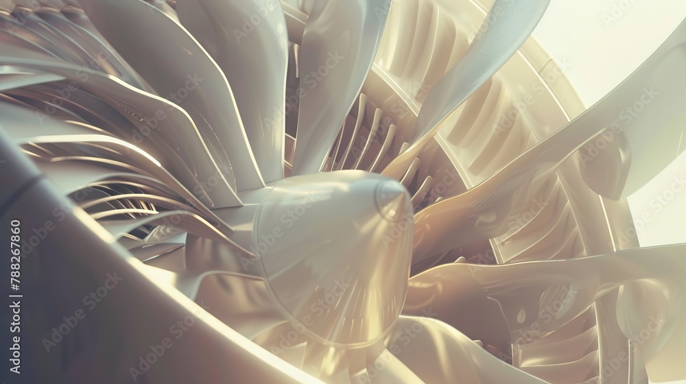 Jet engine turbine blades, detailed shot, engineering marvel, power of ...