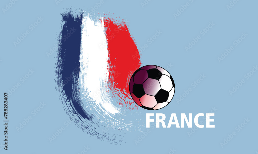 France flag background from paint brushes, Brush stroke drawing of the France flag, France ...