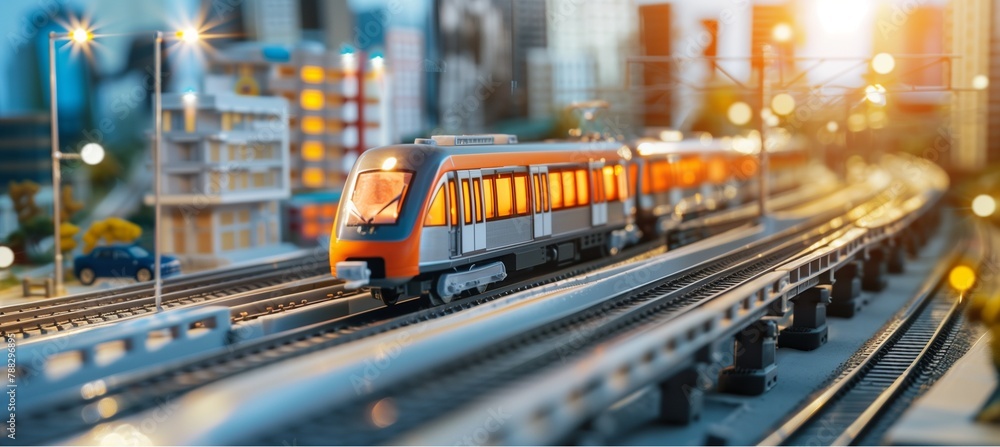 Railway transport in modern city engineering building model Partner ...