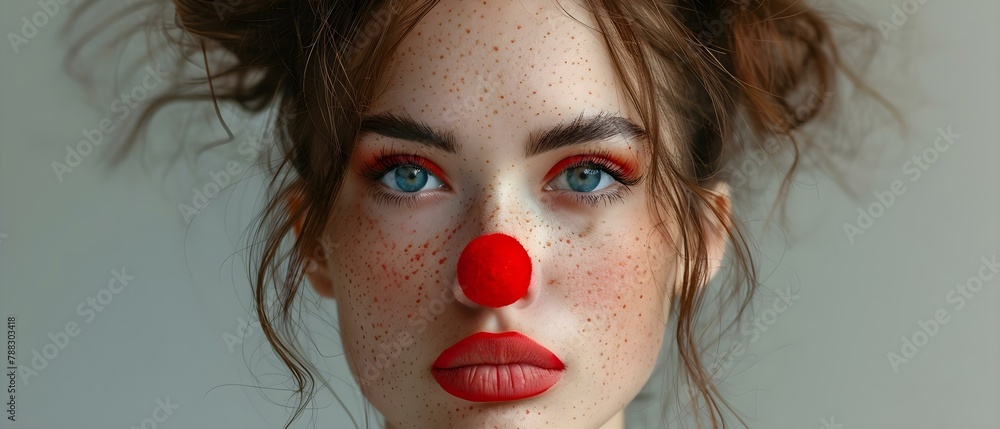 Minimalist Red Nose Day Celebration Portrait. Concept Red Nose Day ...