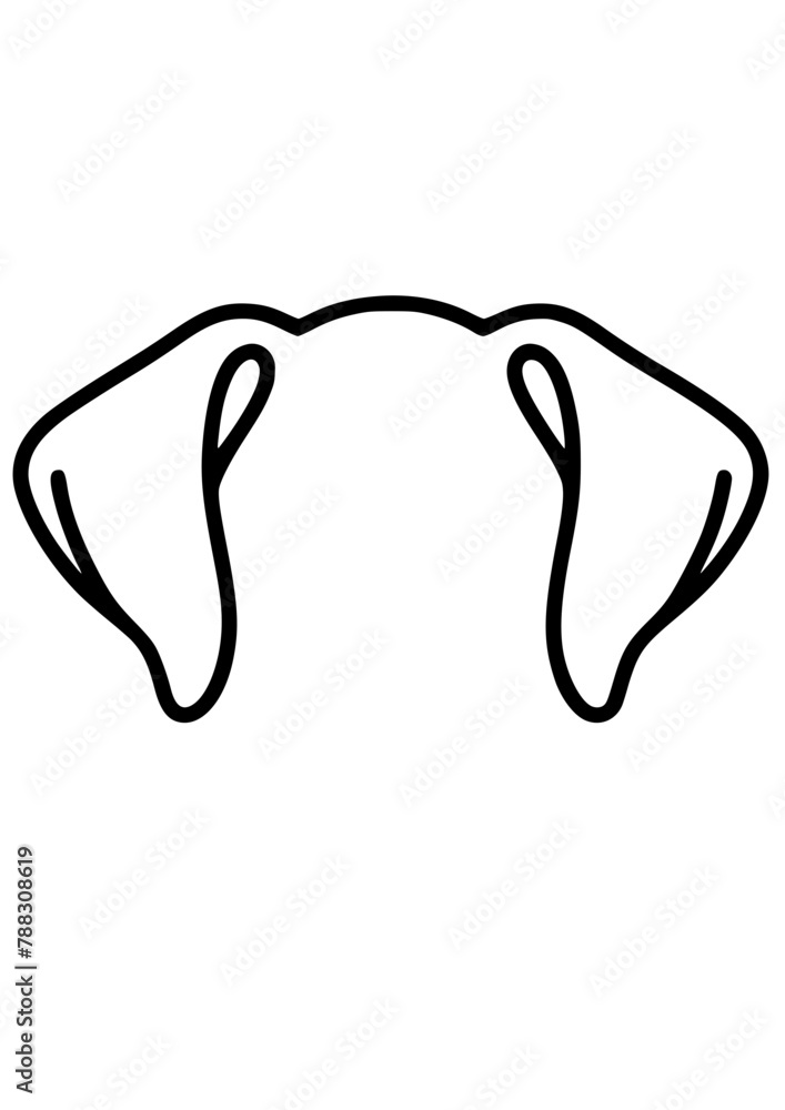 Dog Ears SVG, Dog SVG, Dog Breed SVG, Dog ears otuline, Dog ears ...
