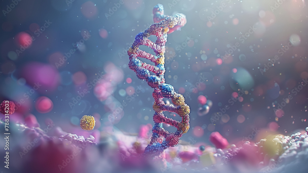 Elegant 3D DNA Molecule Illustration: Capturing the Profound ...