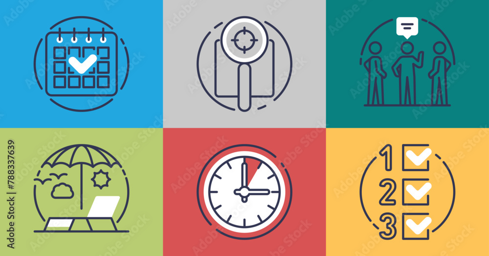 Time management for effective business work organization outline grid ...