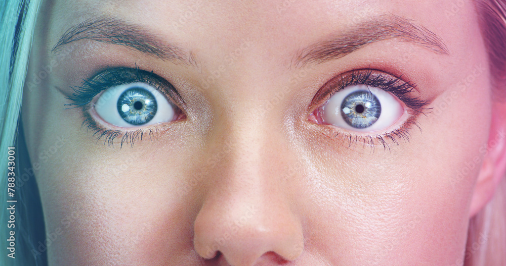 Surprise, optical and blue eyes with natural iris color for long ...