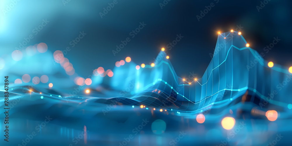 Abstract digital chart background, stock business graph, statistics and ...