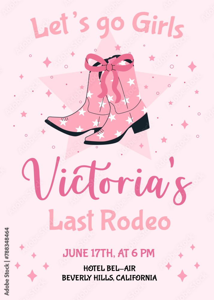 Hen Party invitation card. Last rodeo bachelorette party invitation ...