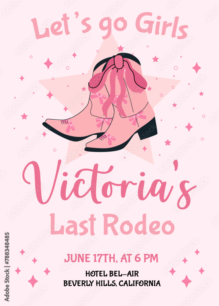Hen Party invitation card. Last rodeo bachelorette party invitation ...
