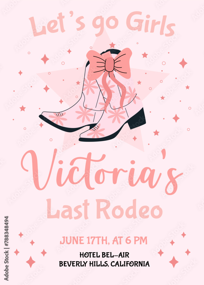 Hen Party invitation card. Last rodeo bachelorette party invitation ...