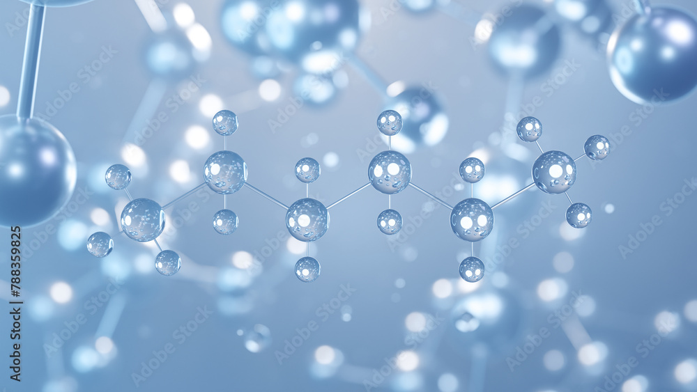 hexane molecular structure 3d, n-hexane, inorganic compound, structural ...