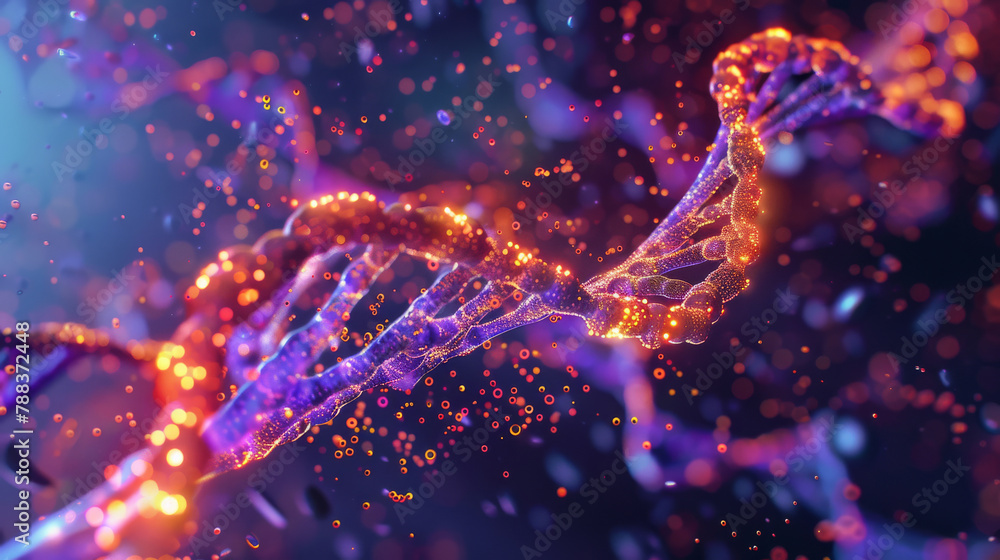 Science, nebulae and dna with rna for biology development or retrovirus ...
